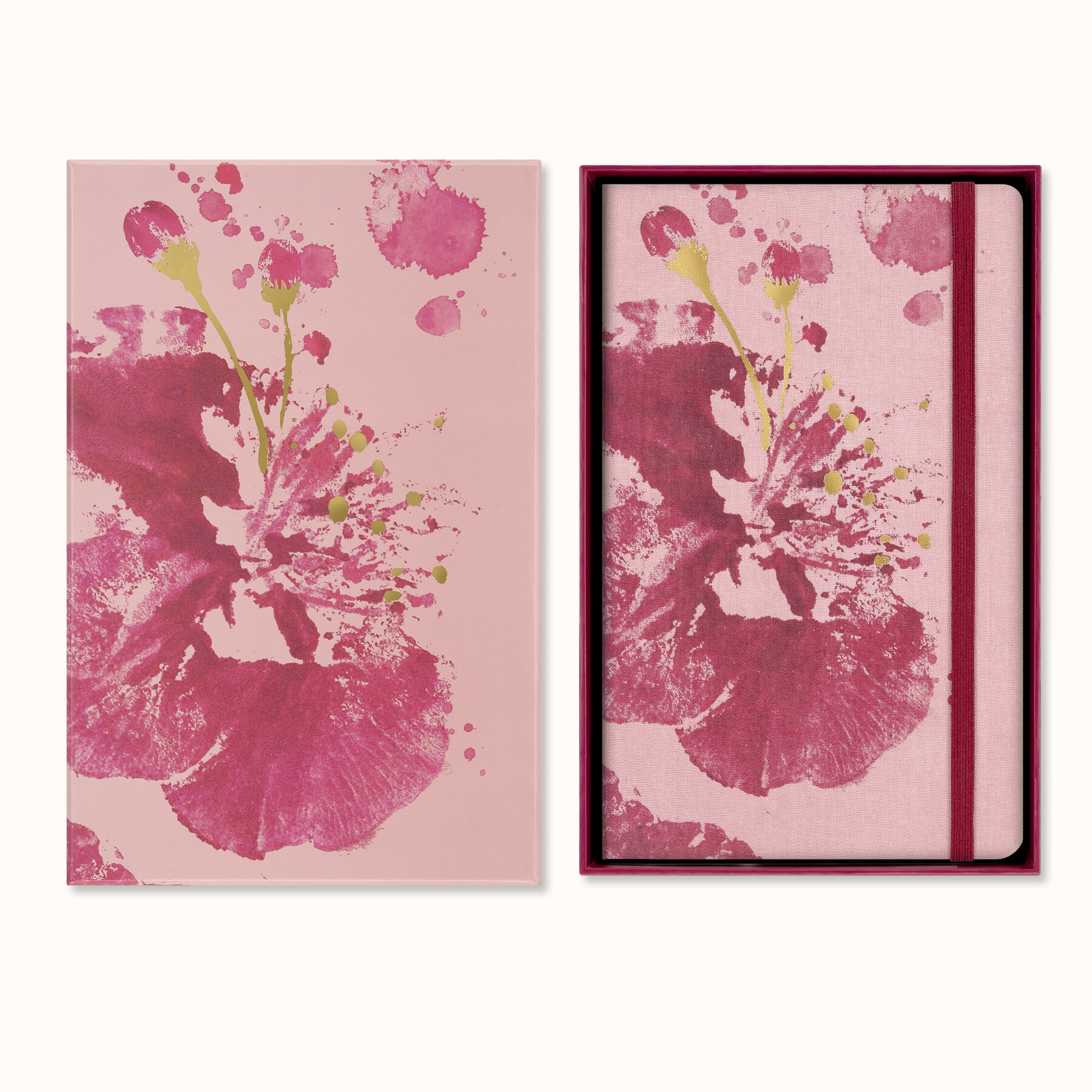 Sakura Notebook Large, Plain, Fabric Hard Cover - with Gift Box Pink ...